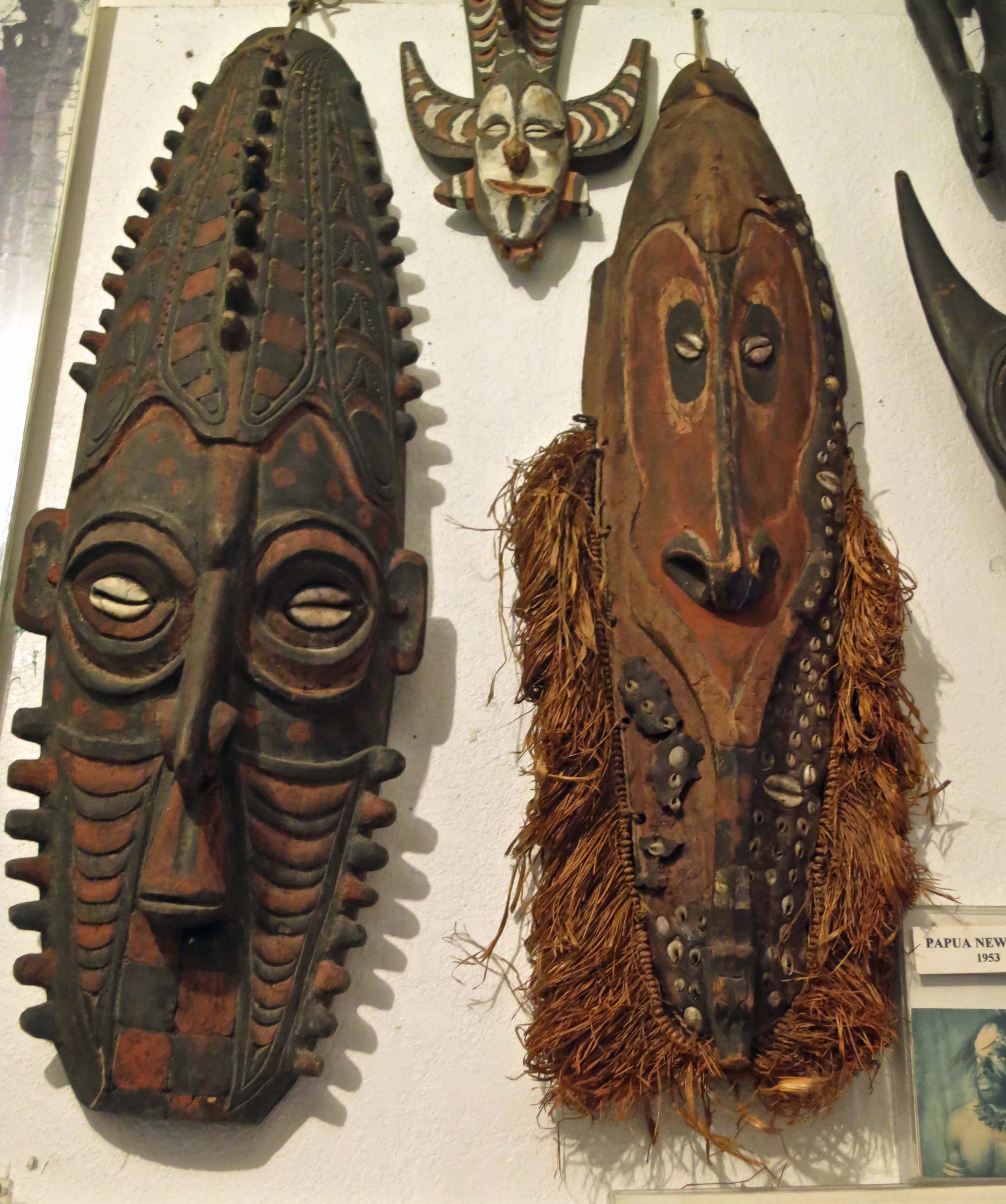 Traditional masks in Triangle Tattoo Museum | Wandering through Time ...